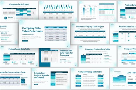 Data Table Statistic Powerpoint Template Incl Data Table And Table Of