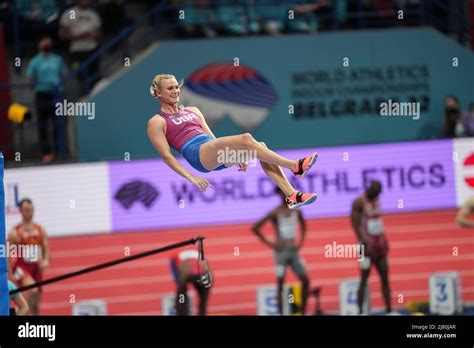 Katie Nageotte Jumping At The 2022 Belgrade Indoor World Championships In The Pole Vault