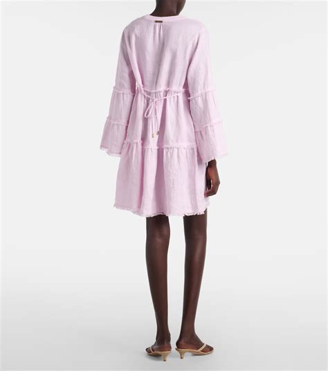 Baie De Cassis Tiered Linen Kaftan In Pink Heidi Klein Mytheresa