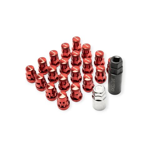 Wheel Mate Muteki Sr35 Close End Lug Nuts W Lock Set Red 12×150