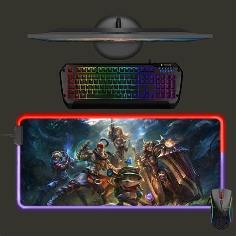 Lux Leona Ezreal Lee Sin Teemo Led Mouse Mat Mouse Pad Rgb Gaming Mat