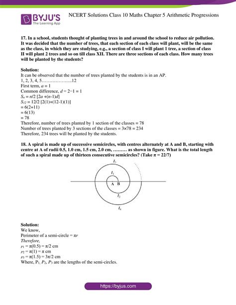 NCERT Solutions Class Maths Chapter Arithmetic Progressions