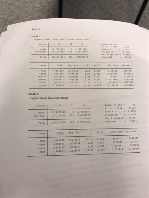 solved part 3 10 points using dataset wage2 dta we
