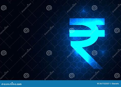 Glowing Digital Indian Rupee Futuristic Concept Background Stock Illustration Illustration Of