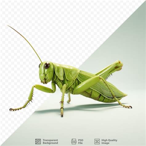 Premium Psd A Green Grasshopper With A White Background And A Picture Of A Grasshopper