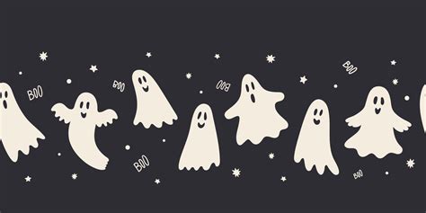 Fun Ghosts Seamless Pattern Cute And Spooky Halloween Background