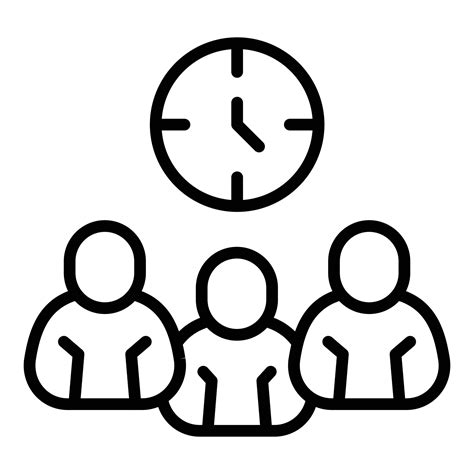Late Work Group Icon Outline Style 15891458 Vector Art At Vecteezy