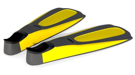 Dive Flippers Yellow 3d Model By Cactus3d