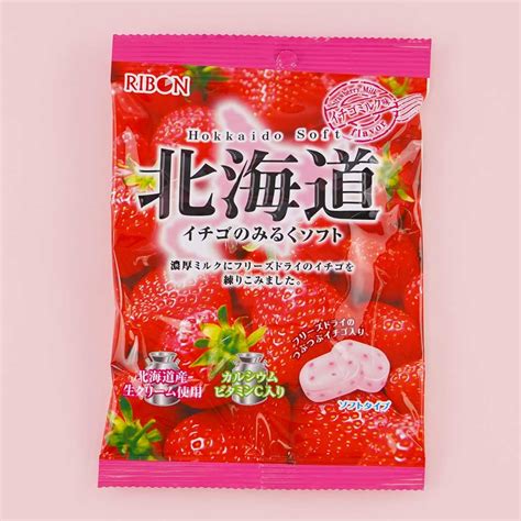 Ribon Hokkaido Soft Serve Candy Strawberry Milk Japan Candy Store