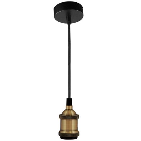 Plafondlamp Met Stoffen Snoer E27 Fitting Messing