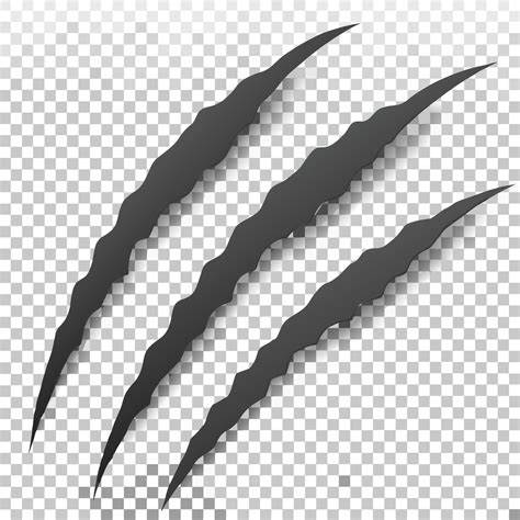 Three Dark Claw Marks Scratches Ripped Texture Halloween Horror Design