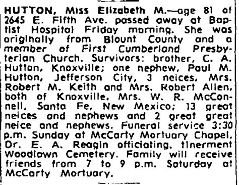 Elizabeth May Hutton 1884 1966 Find A Grave Memorial