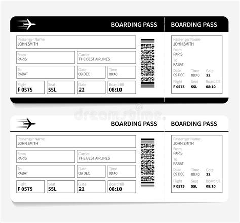 Black Boarding Pass Stock Vector Illustration Of Background 62518304