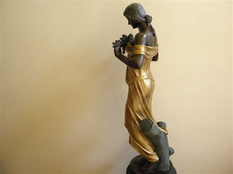 SecesnÍ 160 Cm BronzovÁ Socha Na Mramor Soklu