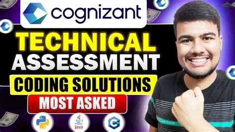 cognizant most asked coding solution technical assessment pyq youtube