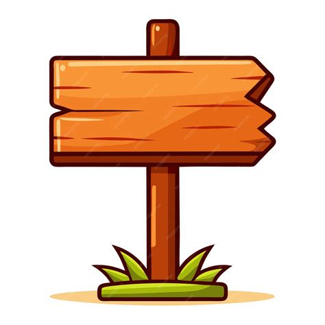 Premium Vector Wooden Sign Cartoon Style Illustration