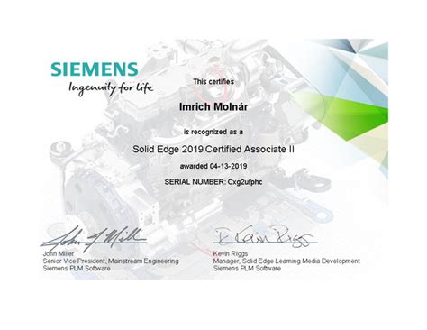 Solid Edge Certification Badge Status