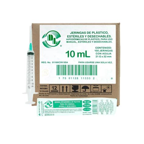 Jeringa 10ml 21x32 C 100 Dl Proveedora Médica Velasco