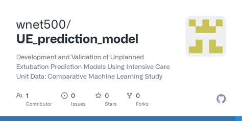 Github Wnet500uepredictionmodel Development And Validation Of Unplanned Extubation