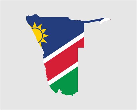 Namibia Flag Map Map Of The Republic Of Namibia With The Namibian Country Banner Vector
