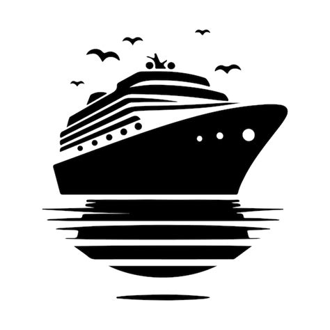 Cruise Ship Silhouette Vector Premium Ai Generated Vector