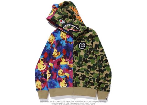 Bape X Mika Ninagawa Bear Shark Full Zip Hoodie Green Mens Ss19 Us
