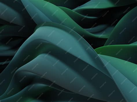 Premium Photo 3d Green Abstract Twisted Fold Geometry With Gradient