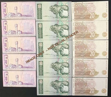 Cl Stals Collection Of Five Rand Ten Rand And Twenty Rand Cl Stals