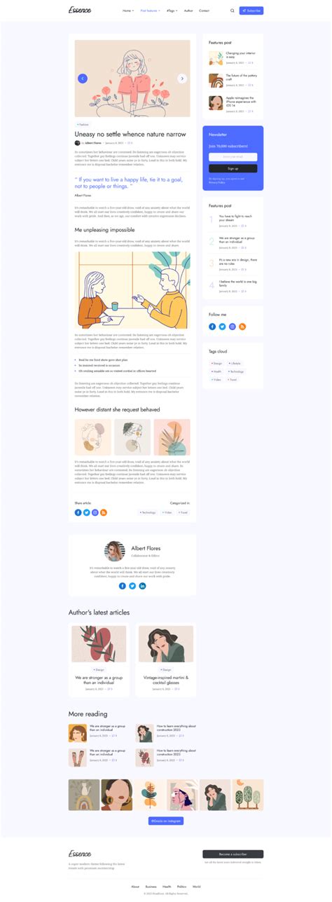 [preview] Ja Essence Minimal Joomla Template For Blogging Support
