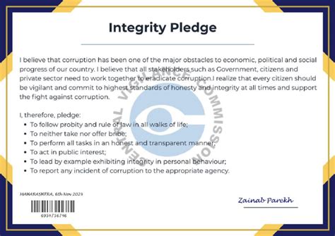 Integrity Pledge Pdf