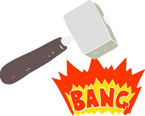 Flat Color Illustration Of Mallet Banging 12037002 Vector Art At Vecteezy