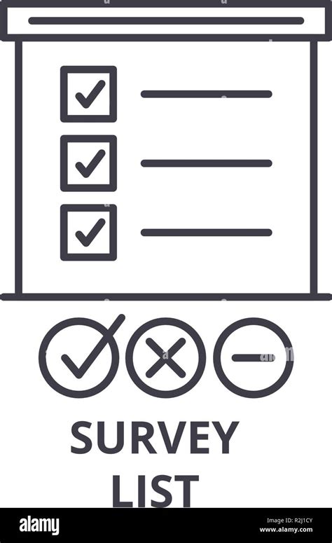 Survey List Line Icon Concept Survey List Vector Linear Illustration