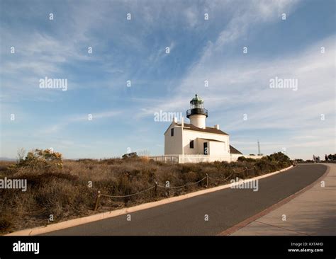 Old Point Loma Lighthouse Under Cirrus Clouds On Point Loma Peninsula