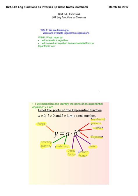 Pdf Label The Parts Of The Exponential Function Dokumentips