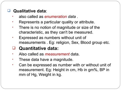 Biostatstics Type And Presentation Of Data Ppt
