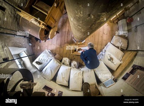 Milling Coordinator Jenny Hartland Inside Holgate Windmill Which Is