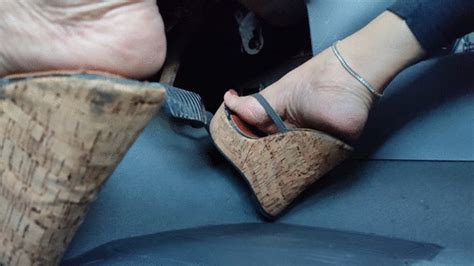 With High Platform Heels I Pump Car Pedals And Accelerate Fully 1 Goddess Foot Fetish