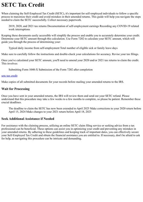 Ppt How To Claim The Setc Tax Credit Powerpoint Presentation Free