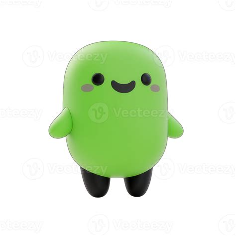 Cute Green Character Bringing Joy And Positivity In A Colorful