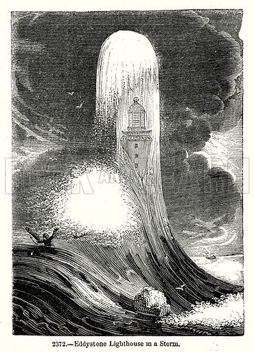 Eddystone Lighthouse In A Storm Stock Image Look And Learn