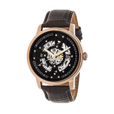 Reign Unisex Adult Automatic Black Leather Strap Watch Reirn3605