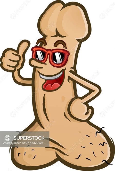 Penis Cartoon With Attitude Wearing Sunglasses Superstock