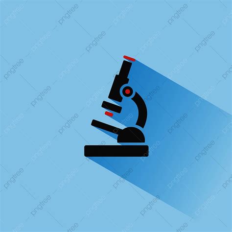 Microscope Vector Hd Images Microscope Icon With Shadow On A Blue Background Chemistry