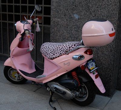 Pink Scooter With Leopard Print Seat Cover Pink Motorcycle Moped