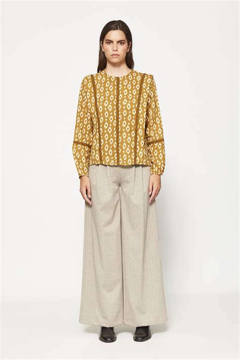 Cotton Blouse With Ikat Print Mdm
