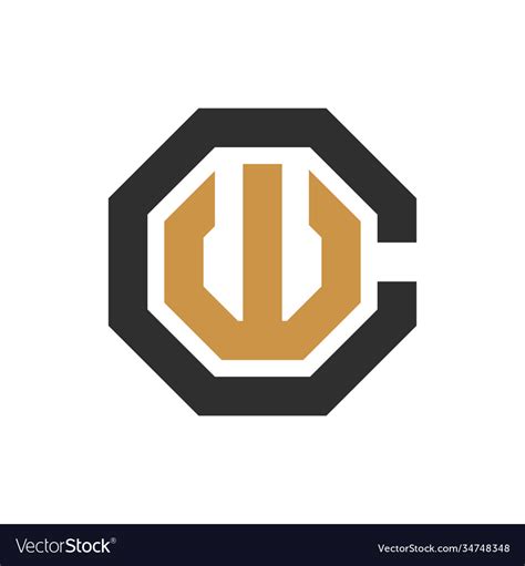 Initial Letter Cw Logo Or Wc Design Royalty Free Vector