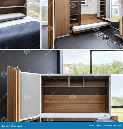 Murphy Bed Hidden In A Wall A Close Up Of A Murphy Bed Hidden In Stock Illustration