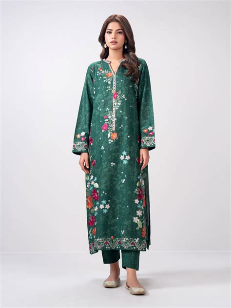 2 Piece Khaddar Suit Embroidered Pret Limelightpk