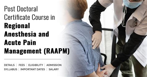 Post Doctoral Certificate Course In Regional Anesthesia And Acute Pain