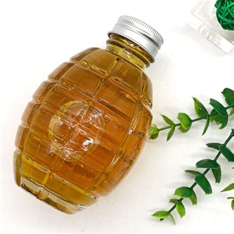 200 Ml Clear Grenade Shape Drinking Juice Glass Bottle Wine Bottle